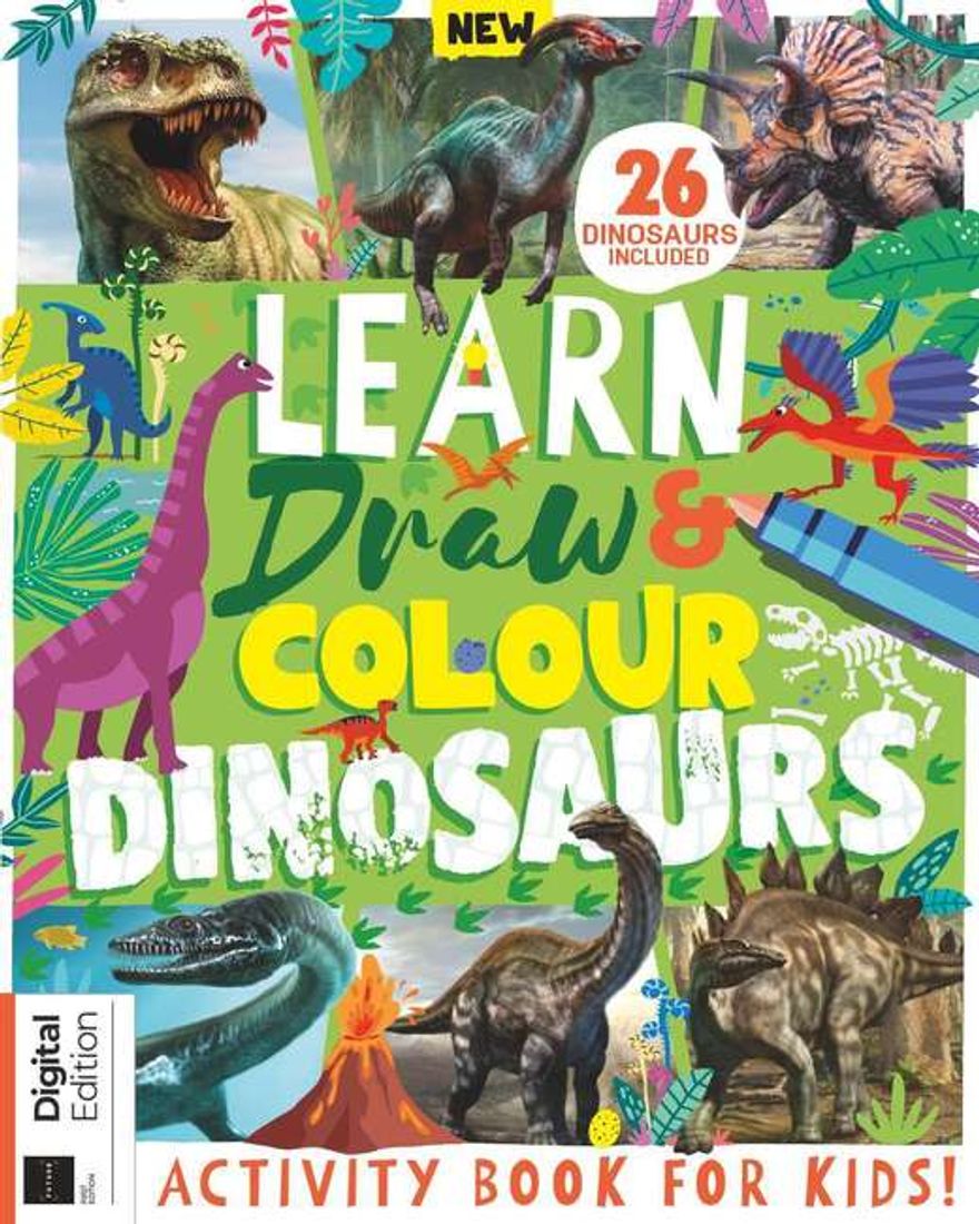 Magazines Direct | Learn, Draw & Colour: Dinosaurs
